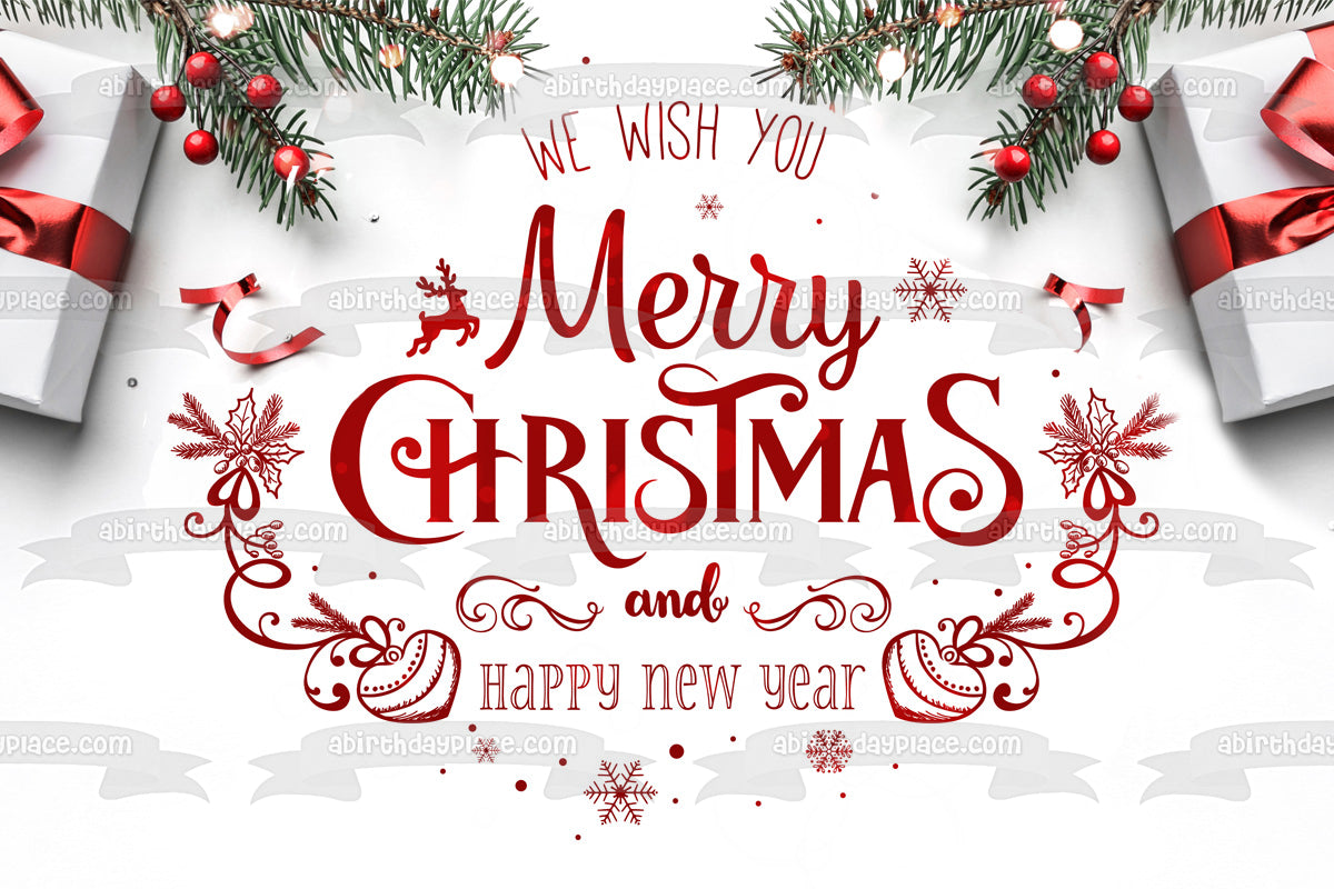 We Wish You Merry Chirstmas and Happy New Year Christmas Decorations E ...
