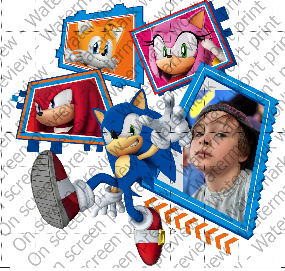 Marco de imagen comestible para decoración de tarta de Sonic the Hedge ...
