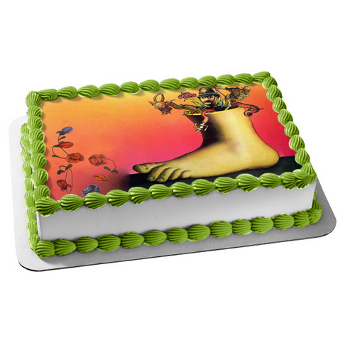 Monty Python Foot Flowers Orange Background Edible Cake Topper Image A ...