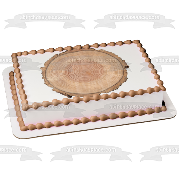 Wood Tree Ring Edible Cake Topper Image ABPID00173 – A Birthday Place
