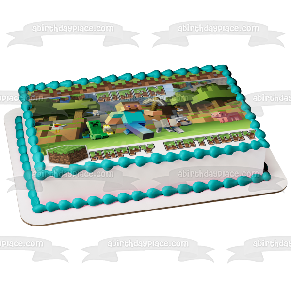 Minecraft Steve Personalized Edible Cake Topper Image ABPID50721 – A ...
