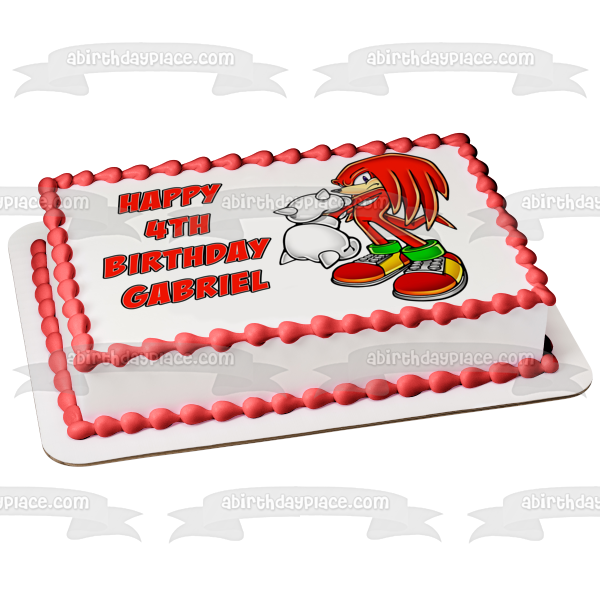 Sonic the Hedgehog Knuckles the Echidna Edible Cake Topper Image ABPID ...