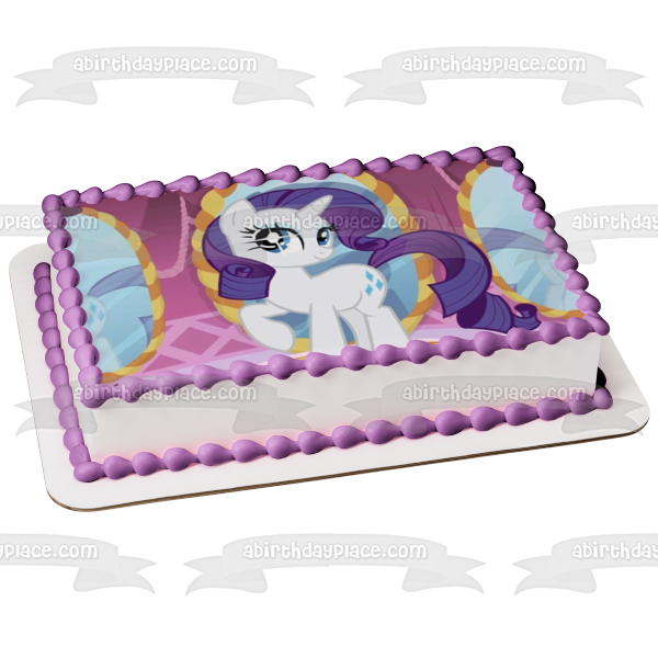 My Little Pony Rarity Mirror Edible Cake Topper Image ABPID04581 – A ...