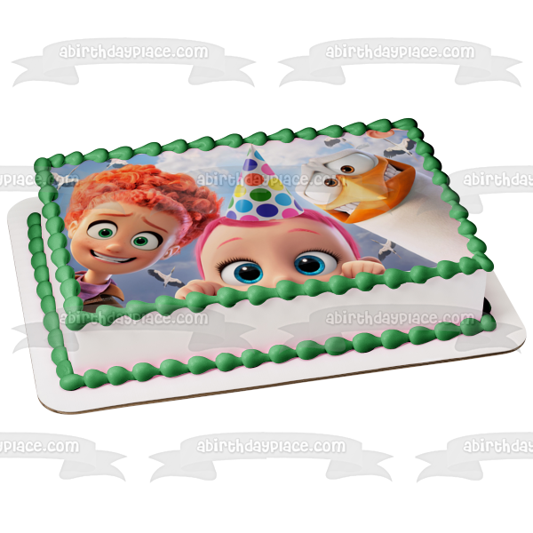 Cigüeñas Tulip Junior y el bebé adorno comestible para tarta imagen AB ...