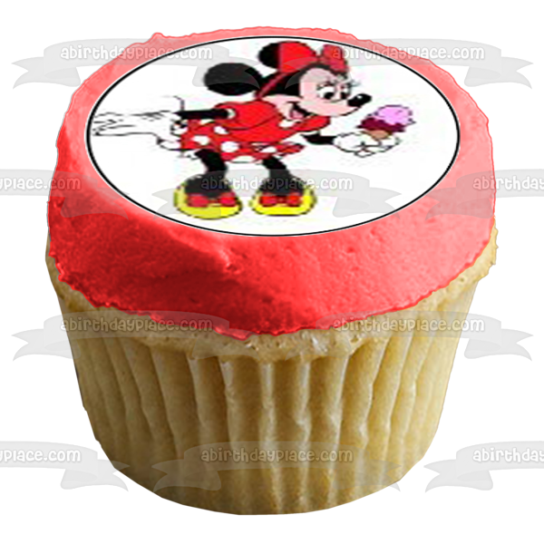 Imágenes comestibles para cupcakes con helado de Minnie Mouse ABPID004 ...