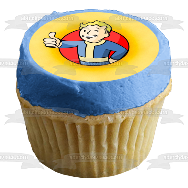 Fallout 4 Vault Boy Vault-Tech Thumbs Up Edible Cake Topper Image ABPI ...