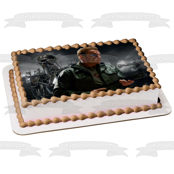 The Terminator Cyborg Assassin and a Robot Edible Cake Topper Image AB ...