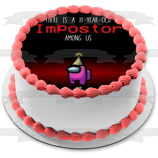 Among Us Customizable Video Game Impostor Edible Cake Topper Image ABP ...