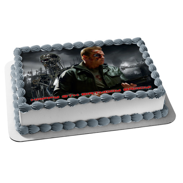 The Terminator Cyborg Assassin and a Robot Edible Cake Topper Image AB ...