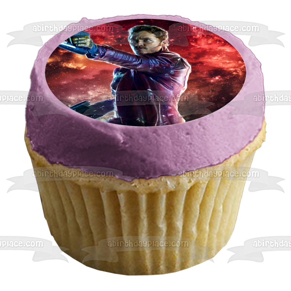 Guardians of Galaxy Gamora Star-Lord Shooting Edible Cake Topper Image ...