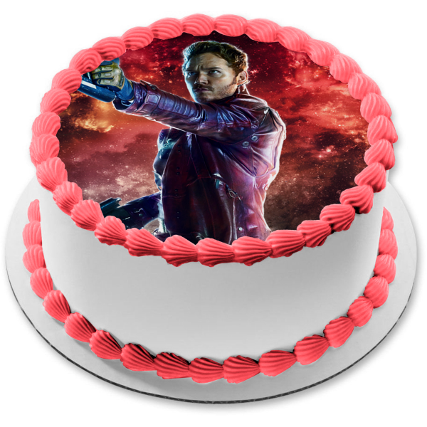 Guardians of Galaxy Gamora Star-Lord Shooting Edible Cake Topper Image ...
