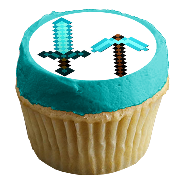 Minecraft Pickaxe And Sword Cake