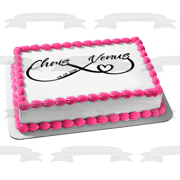 Infinity Symbol Names and Date Heart Valentine Anniversary Customizabl ...