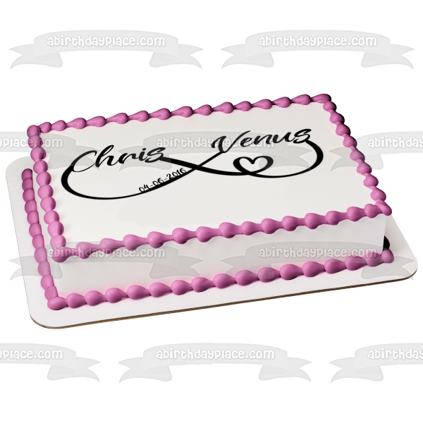 Infinity Symbol Names and Date Heart Valentine Anniversary Customizabl ...