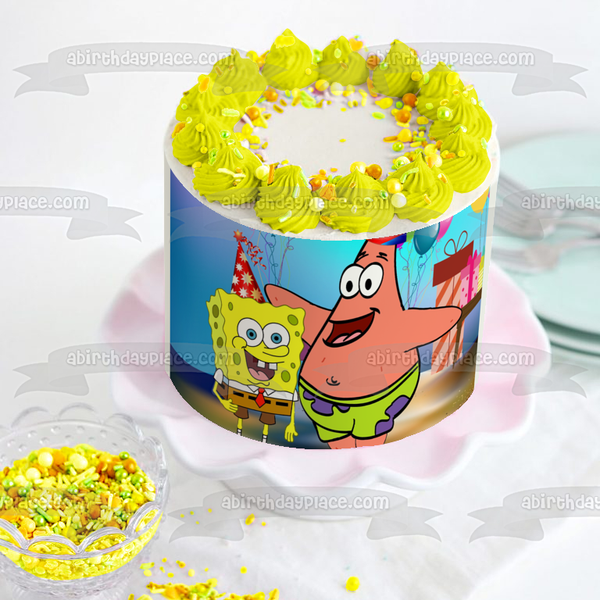 SpongeBob SquarePants Happy Birthday Patrick Party Hats Presents Ballo ...