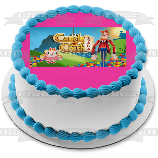Candy Crush Saga King Colorful Gumdrops Edible Cake Topper Image ABPID ...