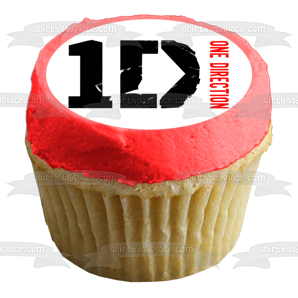 Imagen de decoración comestible para tarta 1d con el logotipo de One D ...
