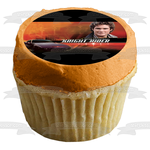 Knight Rider David Hasselhoff Car with a Red Background Edible Cake To ...