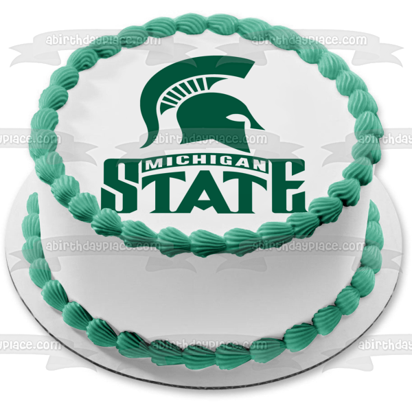 Michigan State University Hockey Spartans Logo Edible Cake Topper Imag ...