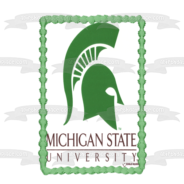 Michigan State University Spartans Logo NCAA Edible Cake Topper Image ...