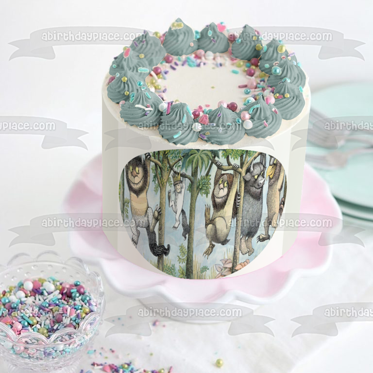 Imagen de decoración comestible para tarta donde viven los monstruos M ...