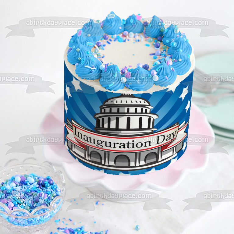 Presidential Inauguration Day White House Stars Edible Cake Topper Ima ...