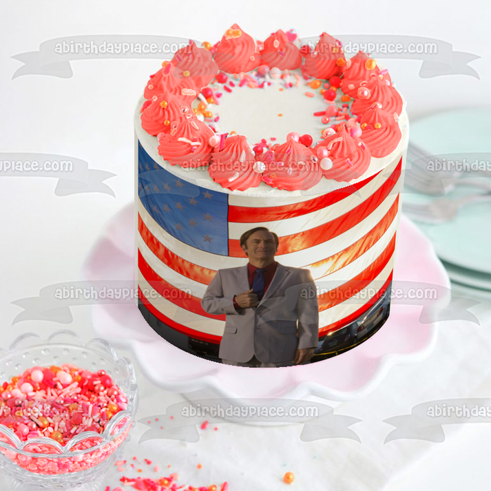 Better Call Saul Saul Goodman American Flag Edible Cake Topper Image A ...