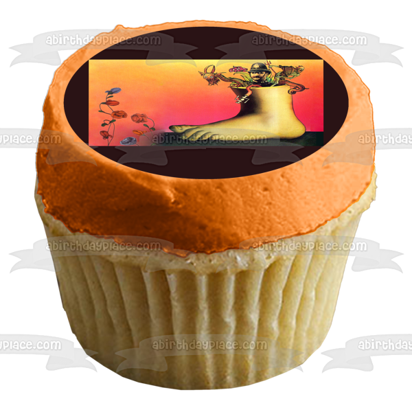 Monty Python Foot Flowers Orange Background Edible Cake Topper Image A ...