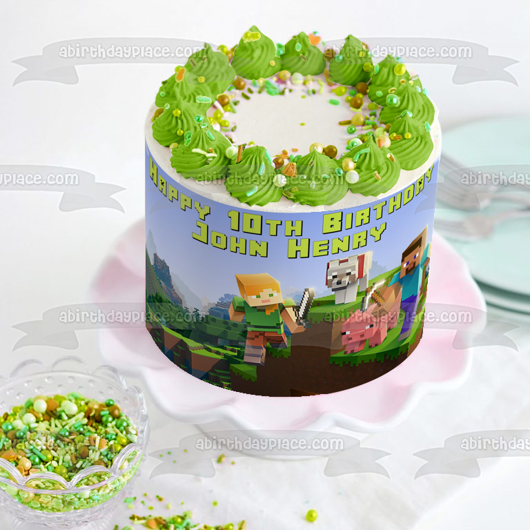 Minecraft Alex Steve Lobo Cerdo Bosque Bioma Personalizable Comestible ...