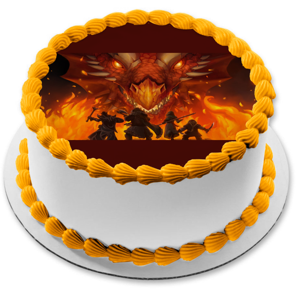 Imagen de decoración comestible para tarta de Dungeons and Dragons Red ...