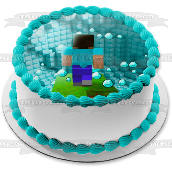 Minecraft Diamond Block Cake