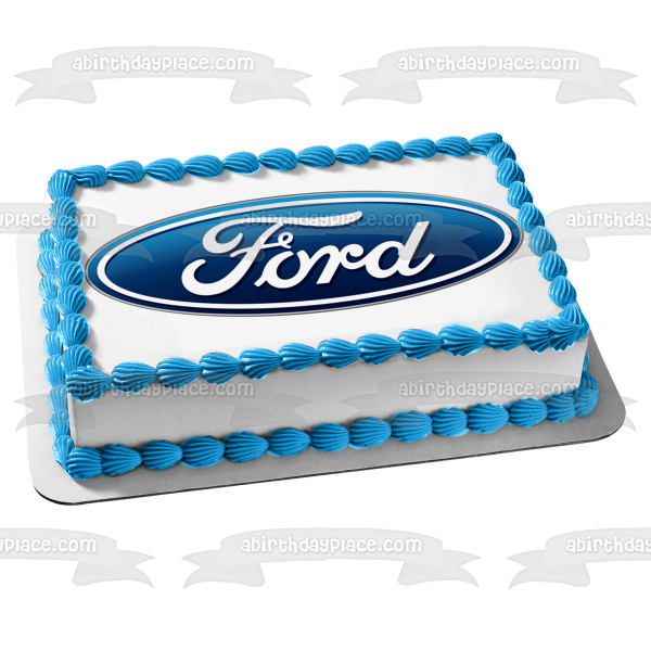 Ford Logo Car Company Blue White Oval Edible Cake Topper Image ABPID52 ...
