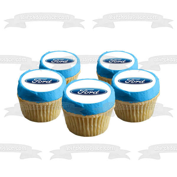 Ford Logo Car Company Blue White Oval Edible Cake Topper Image ABPID52 ...