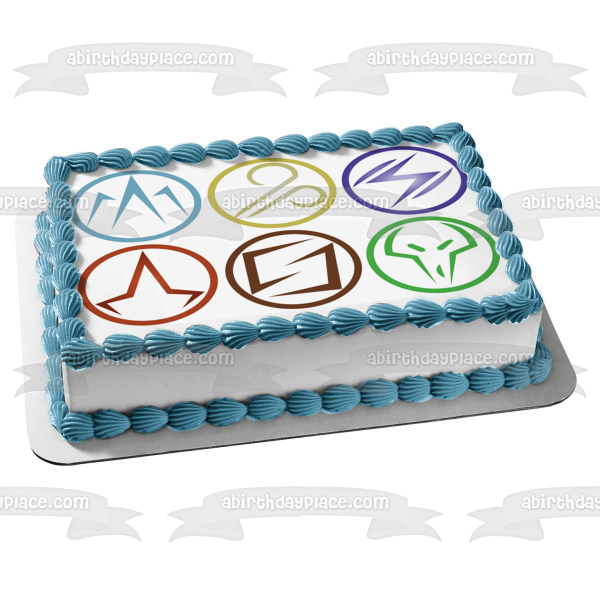 Imagen comestible para decoración de tarta con símbolos elementales de ...