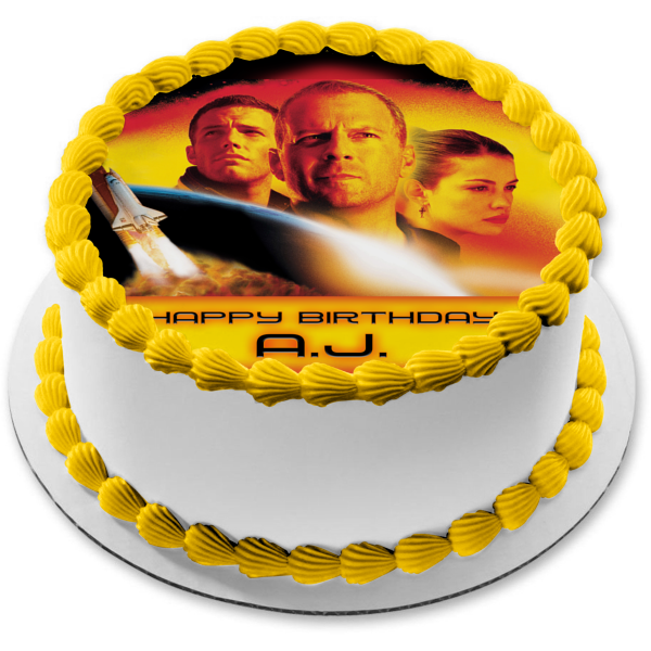 Armageddon Space Shuttle 1998 Film Movie Harry LIV Aj Edible Cake Topp ...