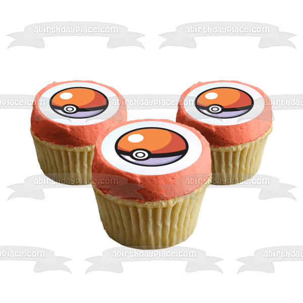 Pokemon Poke Ball Edible Cake Topper Image ABPID57167 – A Birthday Place