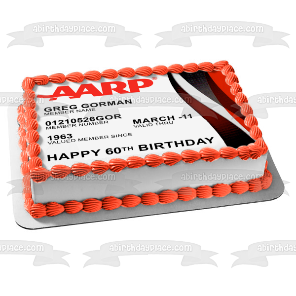 Gettin Up There Aarp Card Edible Cake Topper Image ABPID57503 – A ...