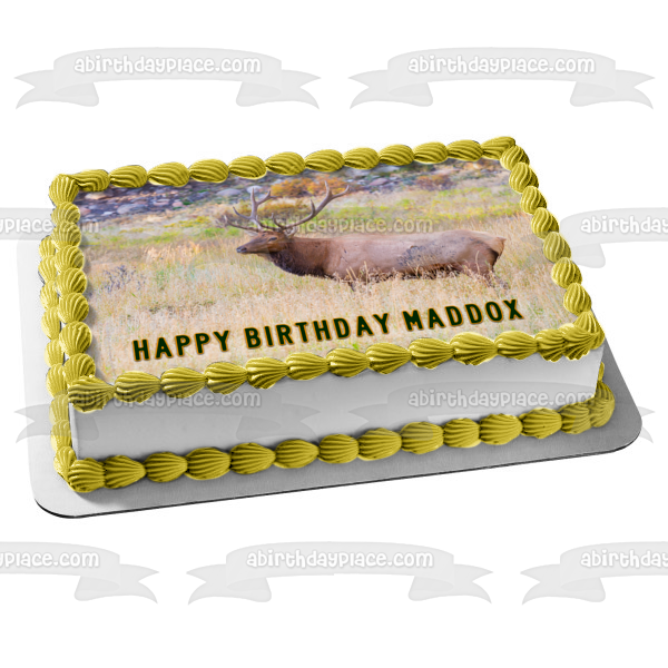 Elk Hunting Dry Grass Edible Cake Topper Image ABPID57716 – A Birthday ...