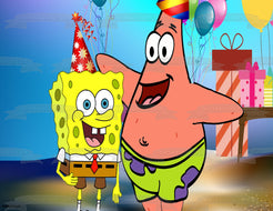 SpongeBob SquarePants Happy Birthday Patrick Party Hats Presents Ballo ...