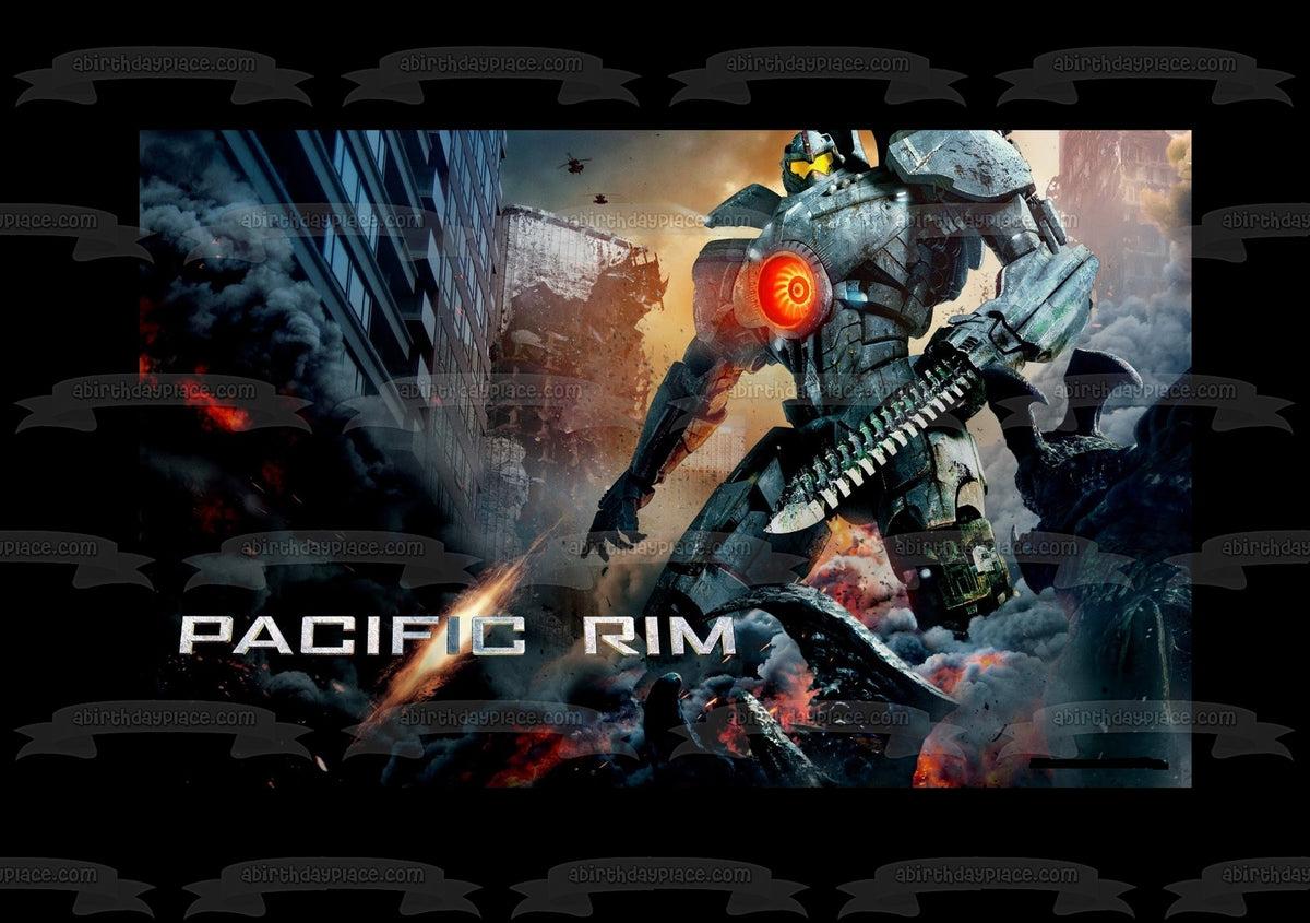 Pacific Rim Movie Poster on Black Border Edible Cake Topper Image ABPI ...