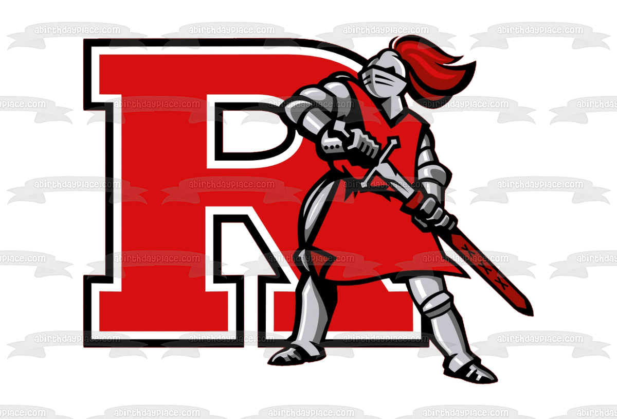 Rutgers University Sports Scarlet Knights and Their Logo Edible Cake T ...