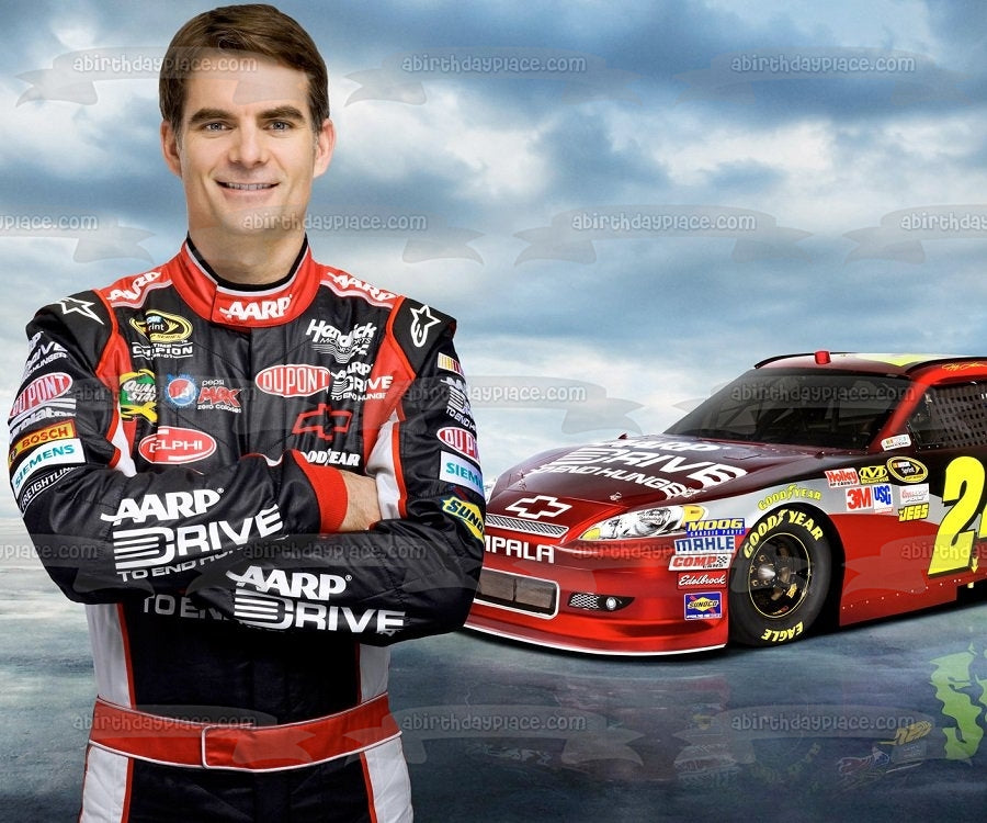 Nascar Jeff Gordon Race Car Nubes Fondo Comestible Cake Topper Imagen ...