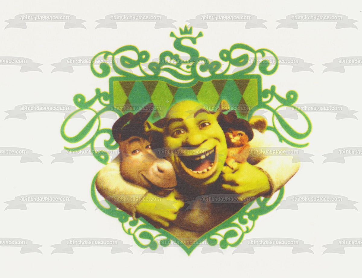 Shrek Sheild Donkey and Boots Edible Cake Topper Image ABPID05437 – A ...