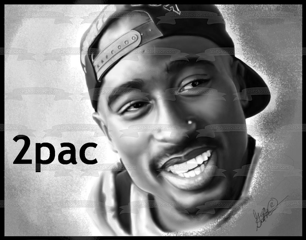 Tupac Black And White Smiling