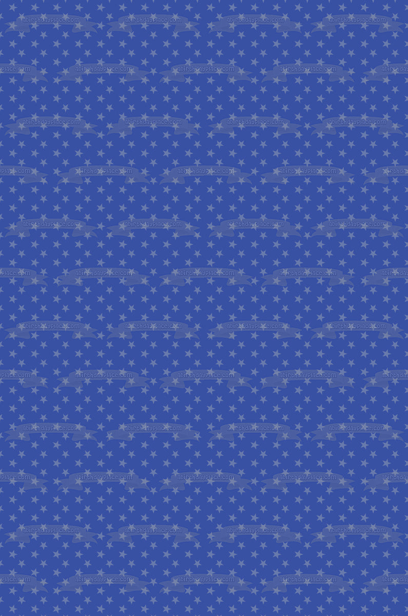 Light Blue Star Pattern Dark Blue Background Edible Cake Topper Image ...