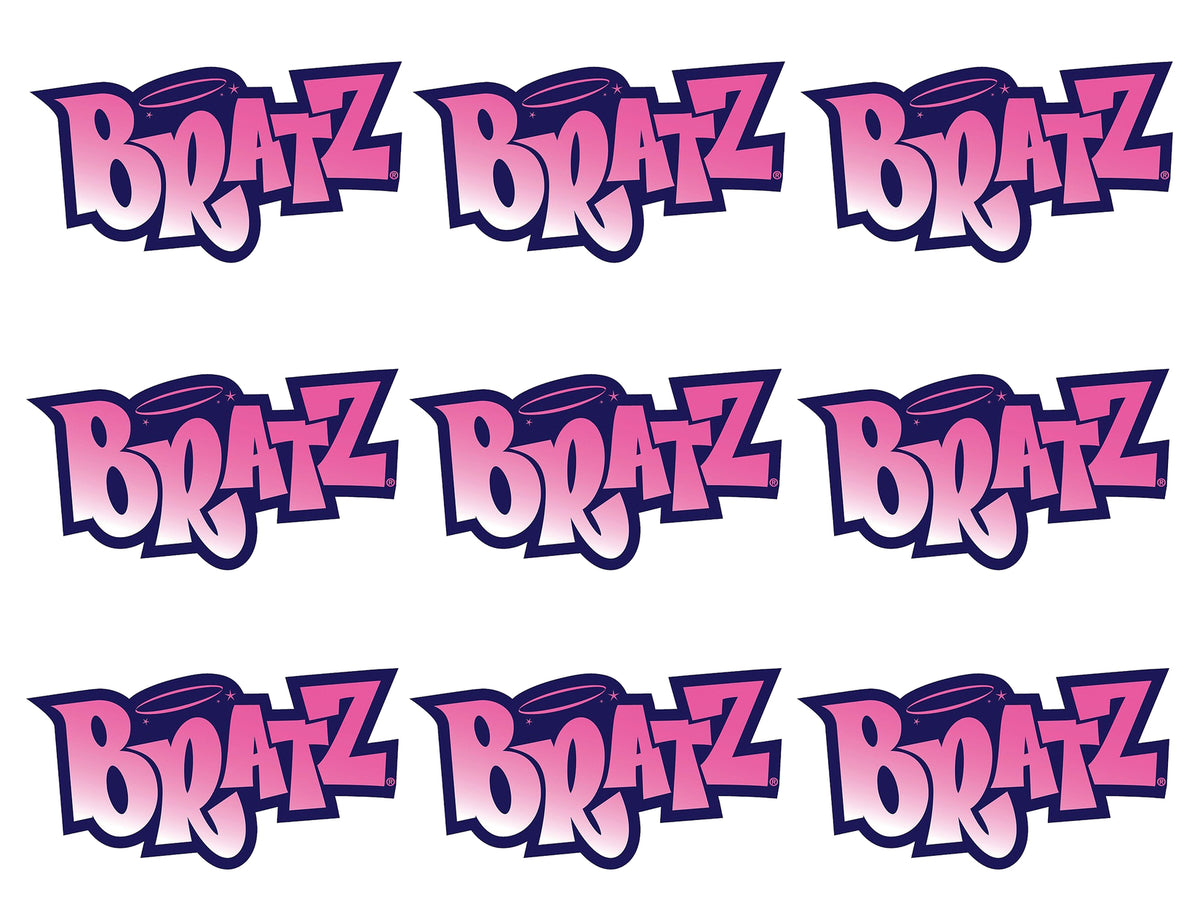 Bratz Dolls Pink Logo 9 Count Cupcake Toppers or Strips Edible Cupcake ...