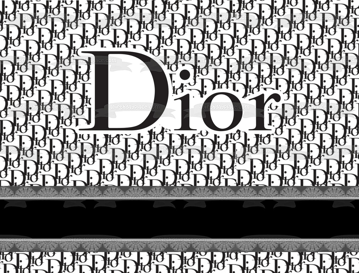 Dior Logo Pattern Customizable Edible Cake Topper Image ABPID56046 – A ...