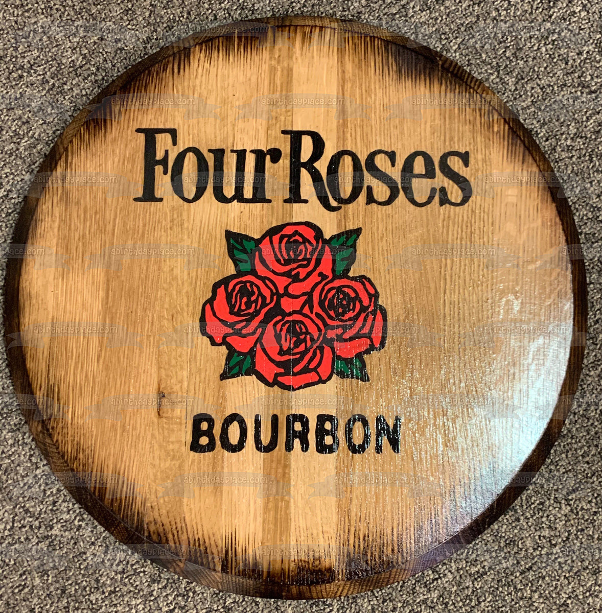 Four Roses Bourbon Logo on Wood Edible Cake Topper Image ABPID56239 – A ...