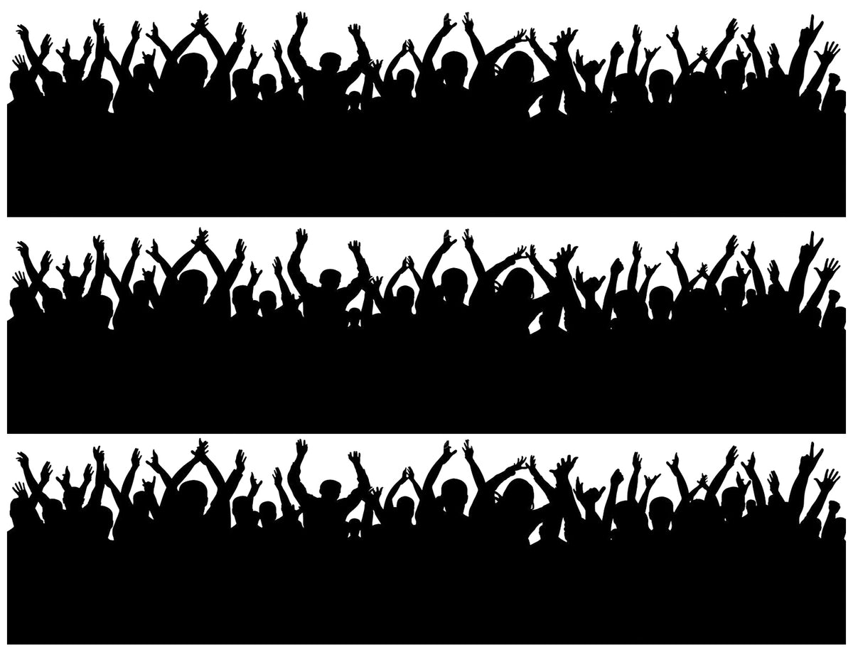 Cheering Crowd Silhouette Vector