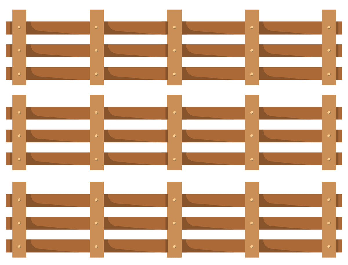 Wooden Fences Edible Cake Topper Image Strips ABPID57504 – A Birthday Place